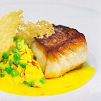 Pannestekt isgalt på safranrisotto - Oppskrifter